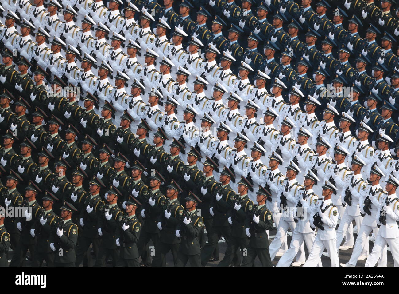 Beijing, China. 1st Oct, 2019. A formation of the Chinese People's ...