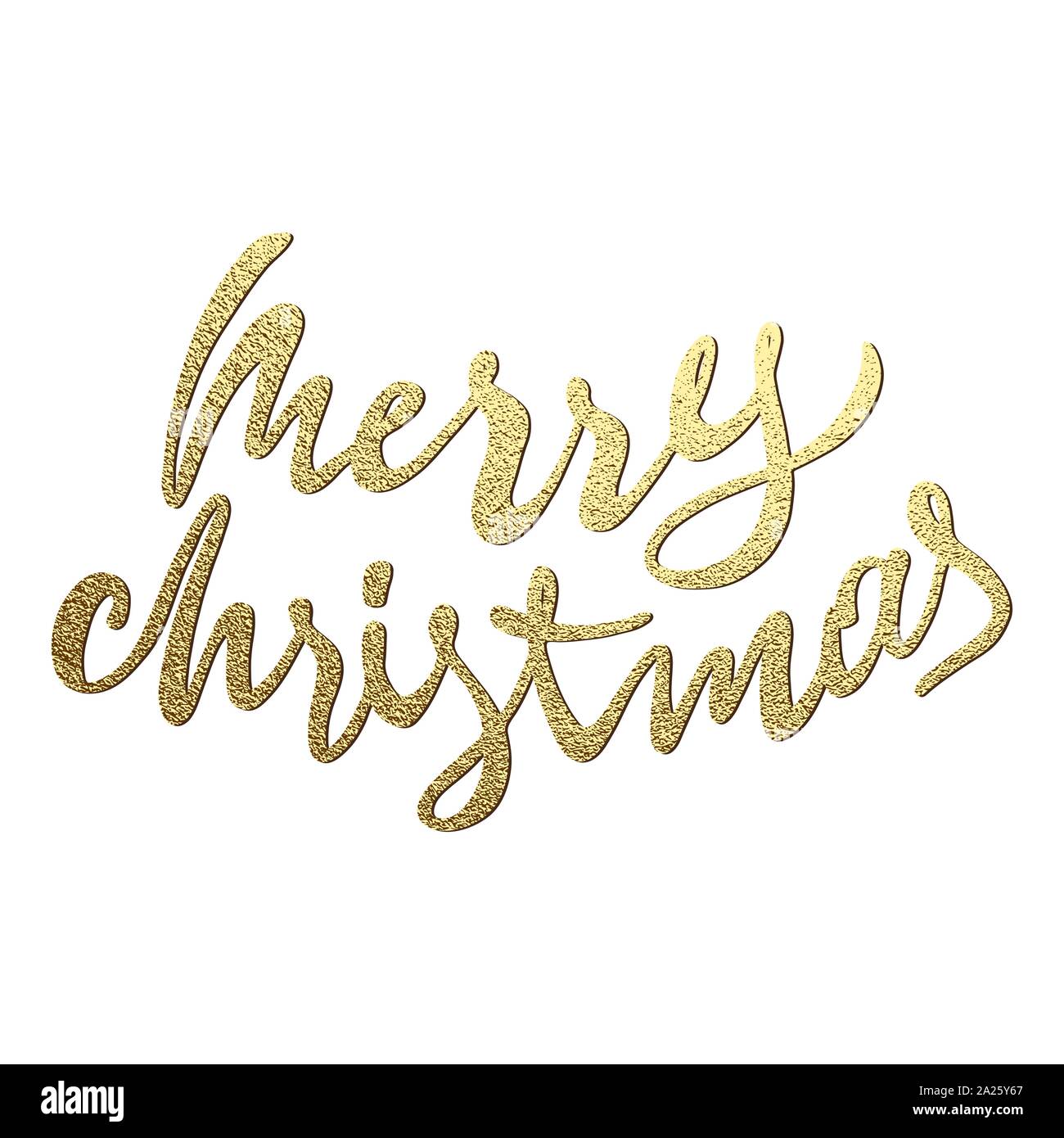 Merry Christmas gold lettering. Cute shiny hand drawn clip art for ...