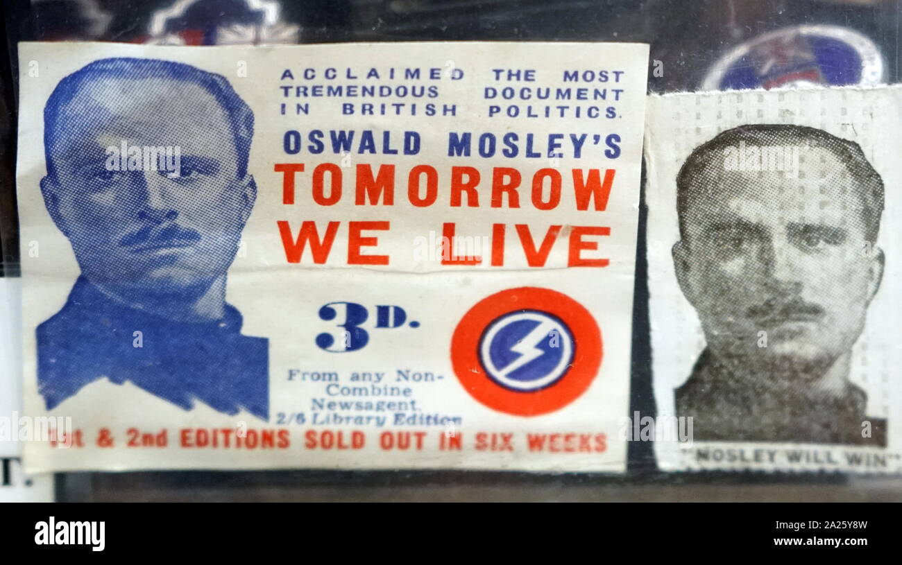 Items belonging to a member of the British Union of Fascists. The BUF ...