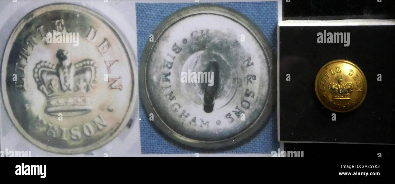 Buttons from the uniforms of Littledean Jail wardens. Littledean Jail ...