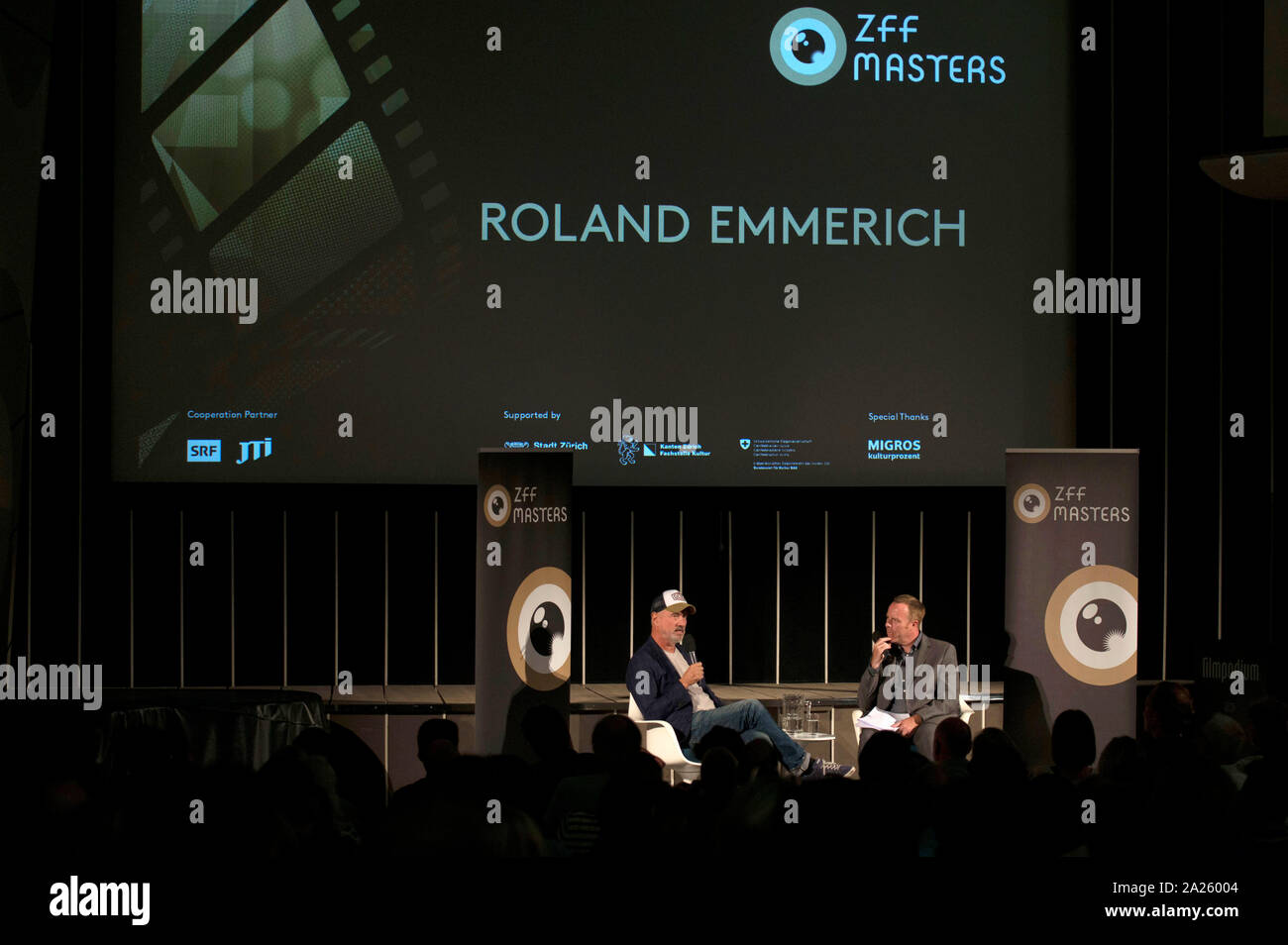 Roland Emmerich at the ZFF Masters podium discussion in the Filmpodium ...