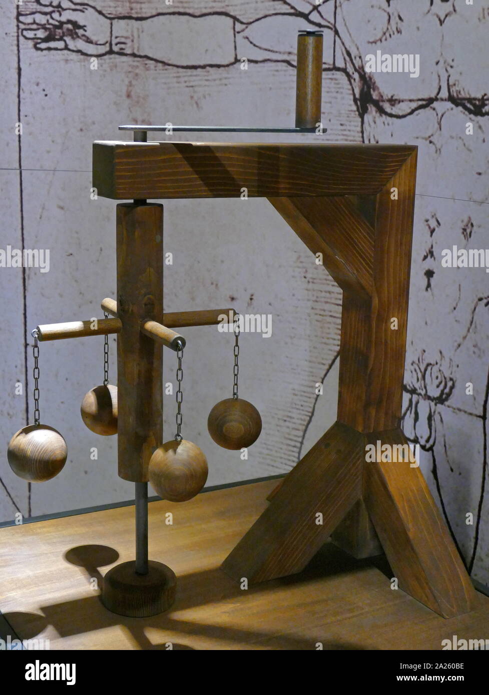 Model of a Flywheel based on a drawing by Leonardo da Vinci (1452-1519 ...