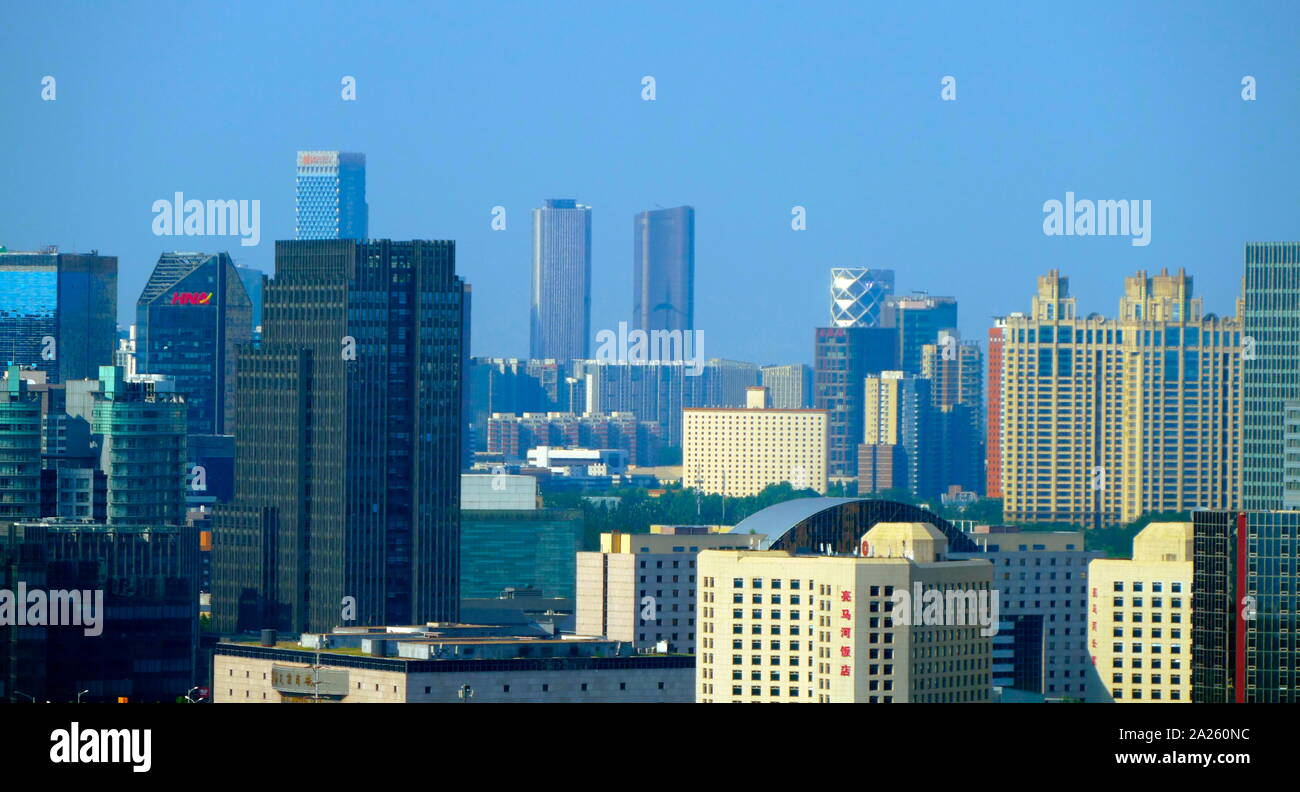 Modern skyline of Beijing, china. 2019. Beijing is the capital of the ...