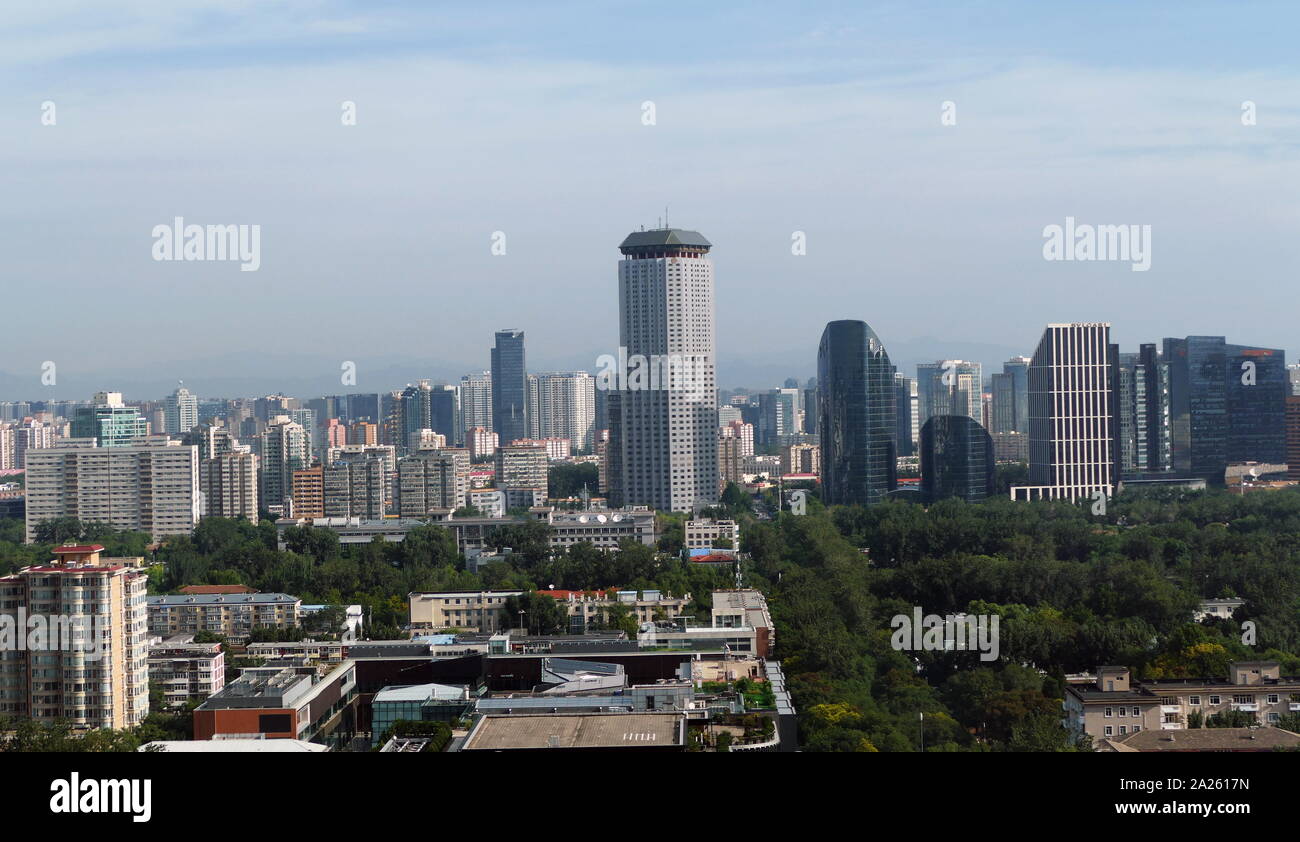 Modern skyline of Beijing, china. 2019. Beijing is the capital of the ...