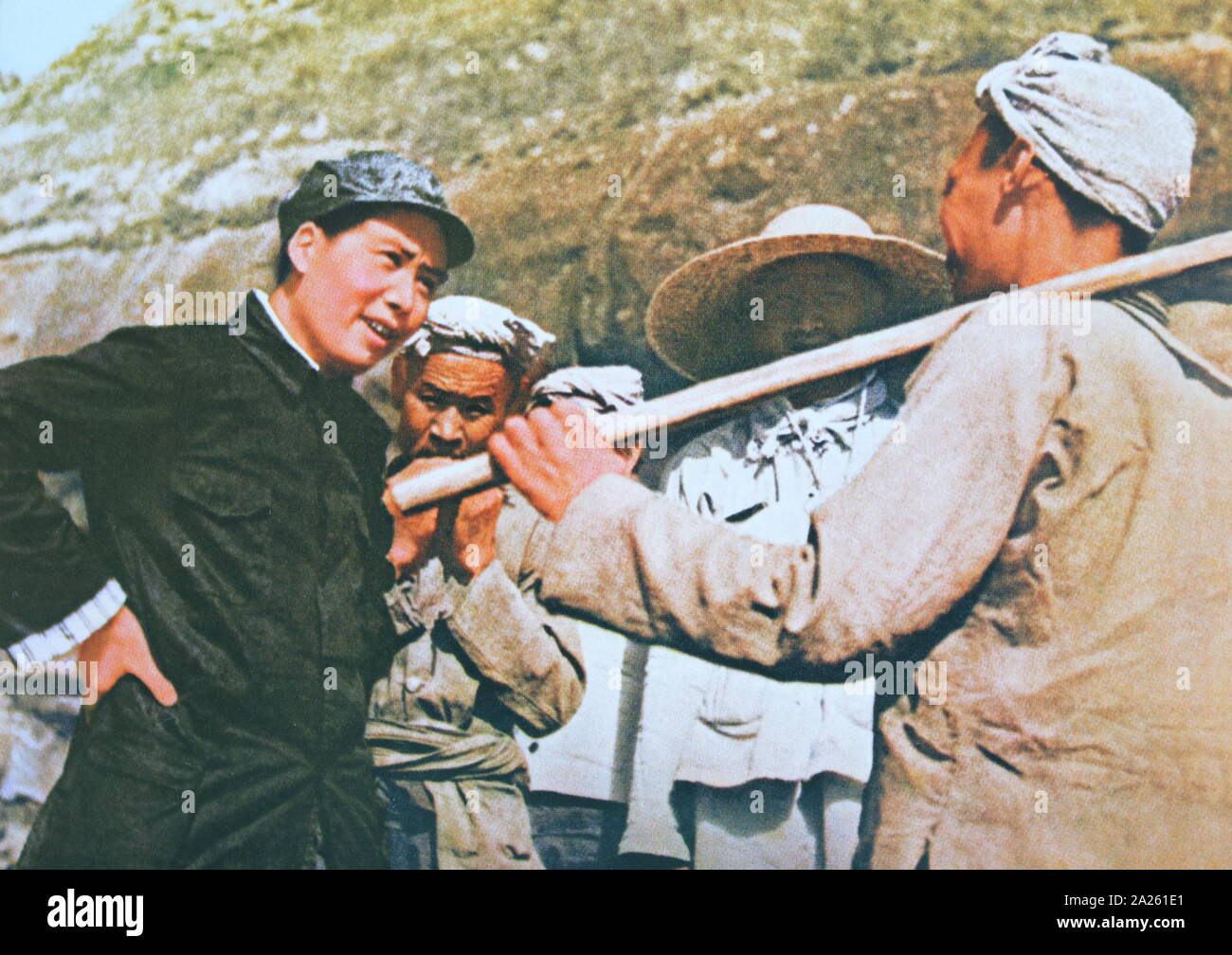 Chairman Mao had a cordial talk with farmers in Yenan. (1939). Mao ...