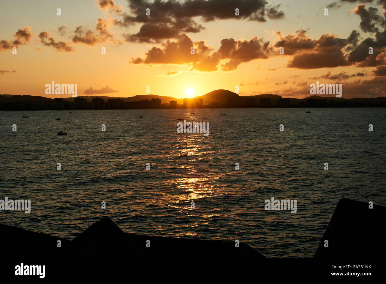 summer sundown over laredo beach Stock Photo - Alamy