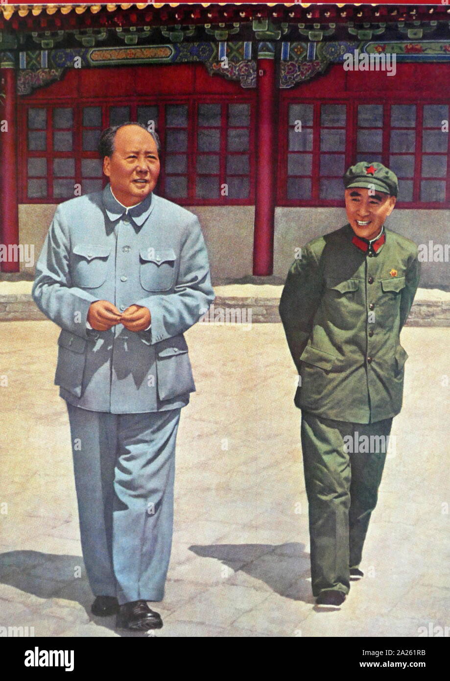 Lin Biao with Mao Zedong, 1966. Lin Biao (1907 - 1971). Lin became ...
