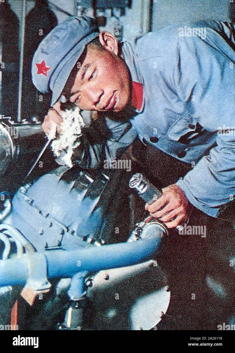 Chinese navy mechanic during the Cultural Revolution. China 1967 Stock ...