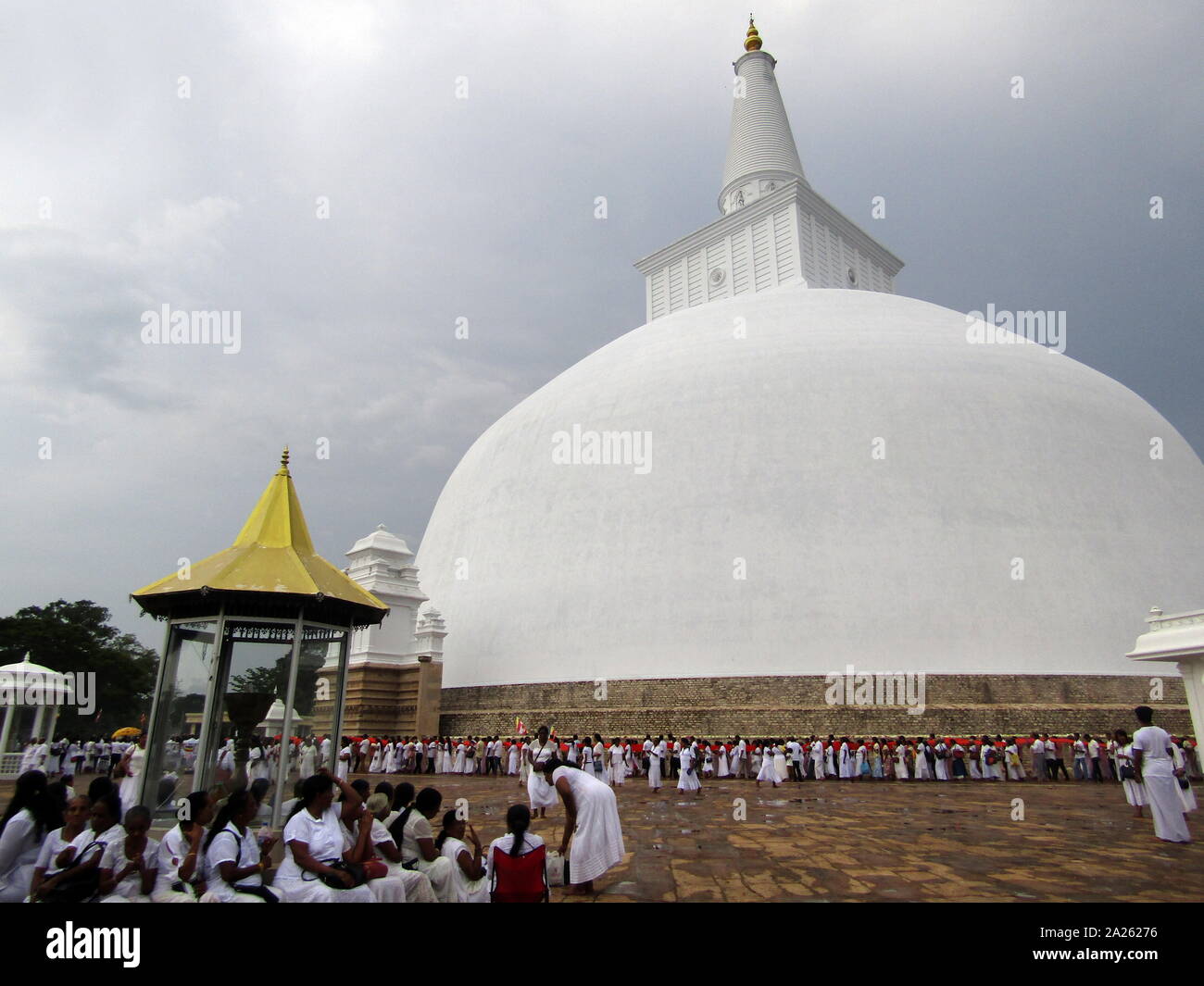 The Ruwanwelisaya, stupa in Sri Lanka, is a hemispherical structure ...