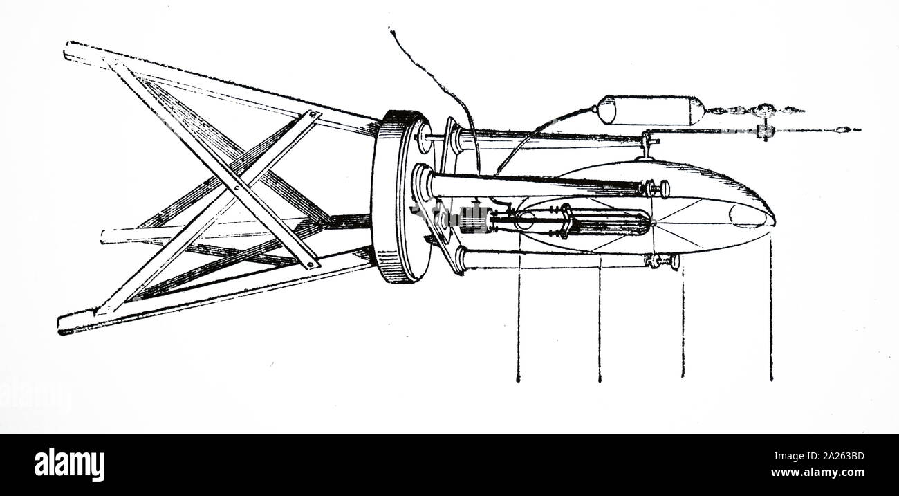 An engraving depicting the mechanism of the Drummond Light (limelight ...