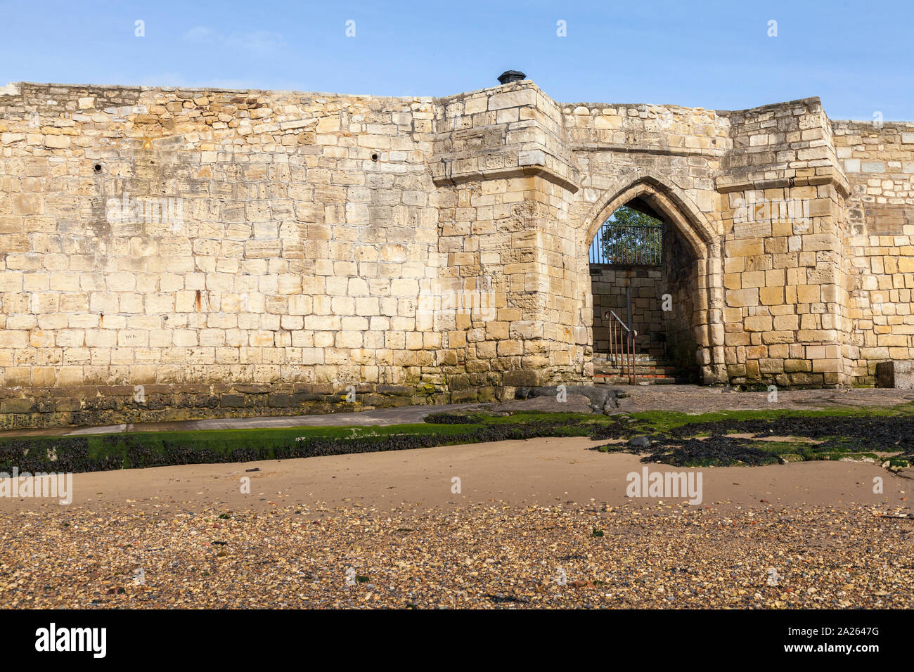 The beach area at Hartlepool Headland,England,UK showing Sandwell Gate ...