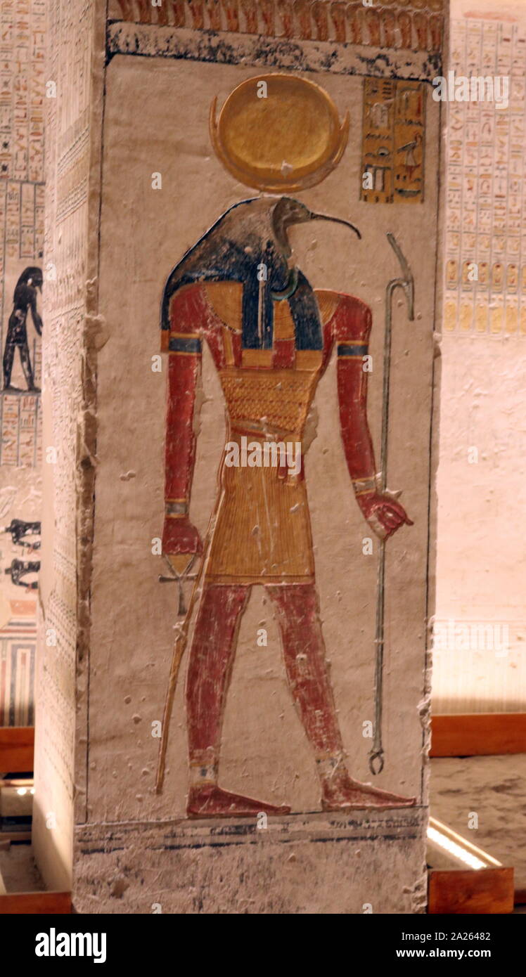 Wall frieze from the tomb of Ramesses VI. Tomb KV9 in Egypt's Valley of ...