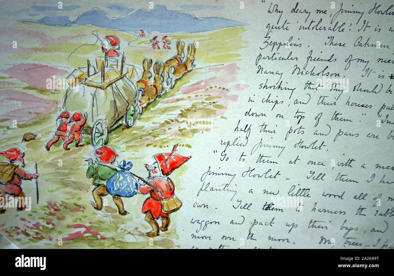 Illustrated letter to Nancy Nicholson Christmas 1916, by Beatrix Potter ...