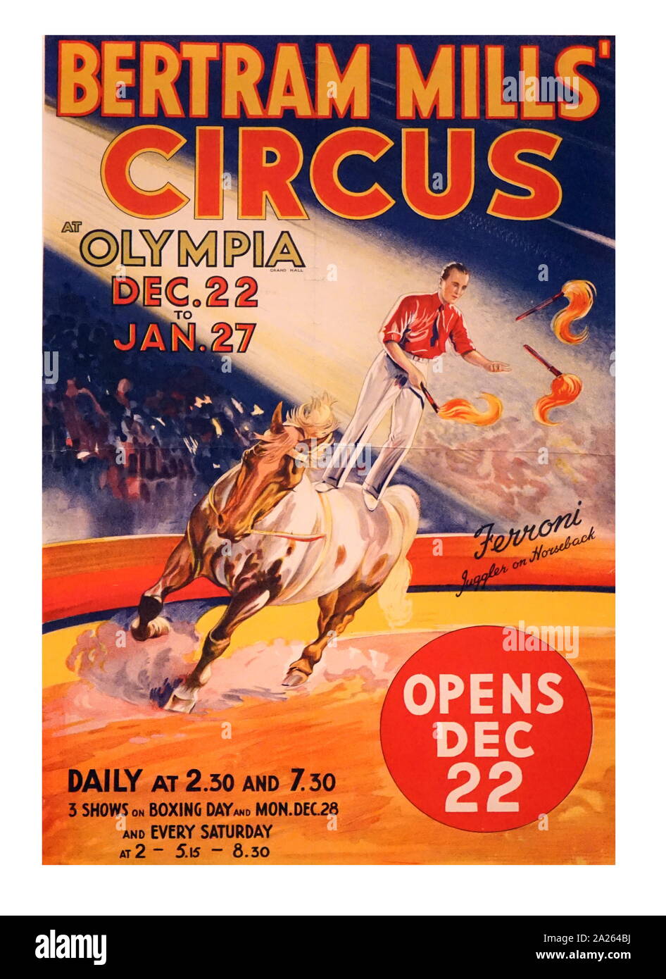 Bertram mills circus poster for performances at olympia hi-res stock ...