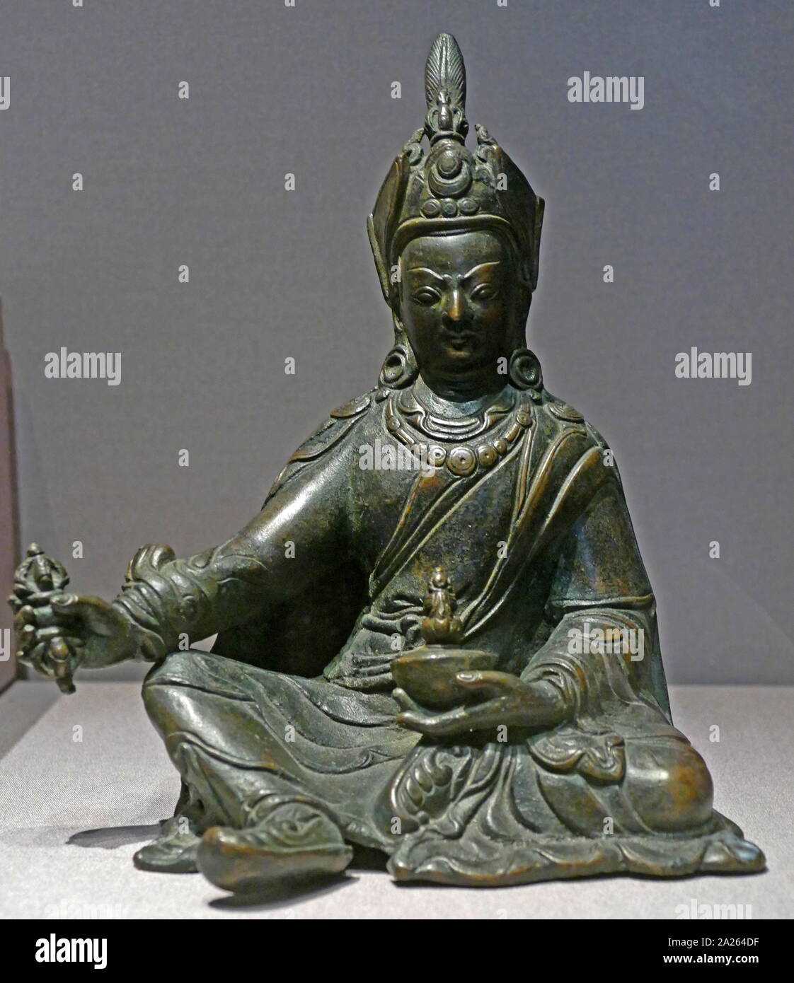 Seated figure, India, about 800-1900 AD. The bronze figure represents ...