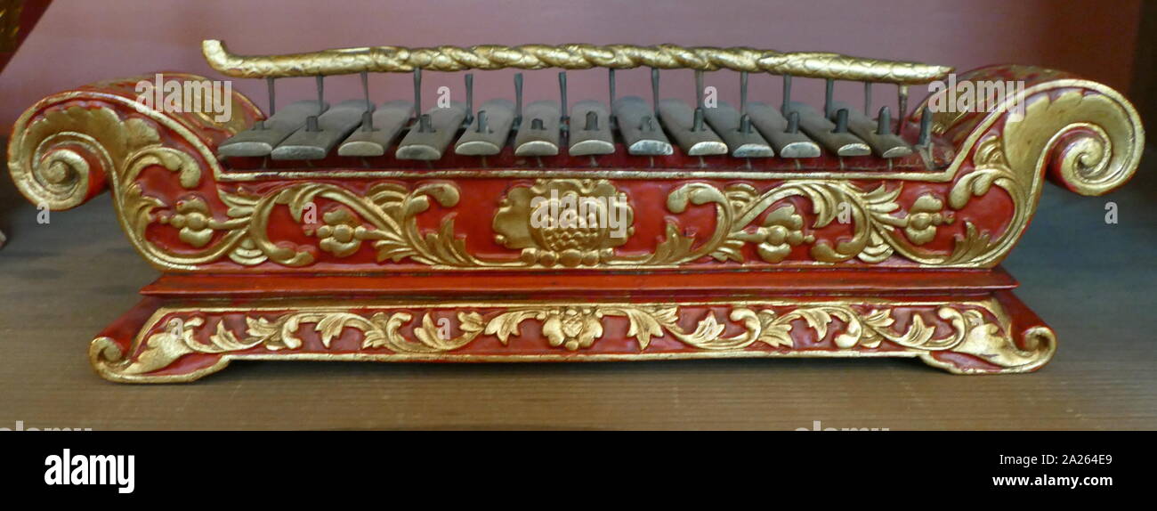 model gamelan ochestral instrument, from Indonesia, collected by Sir ...