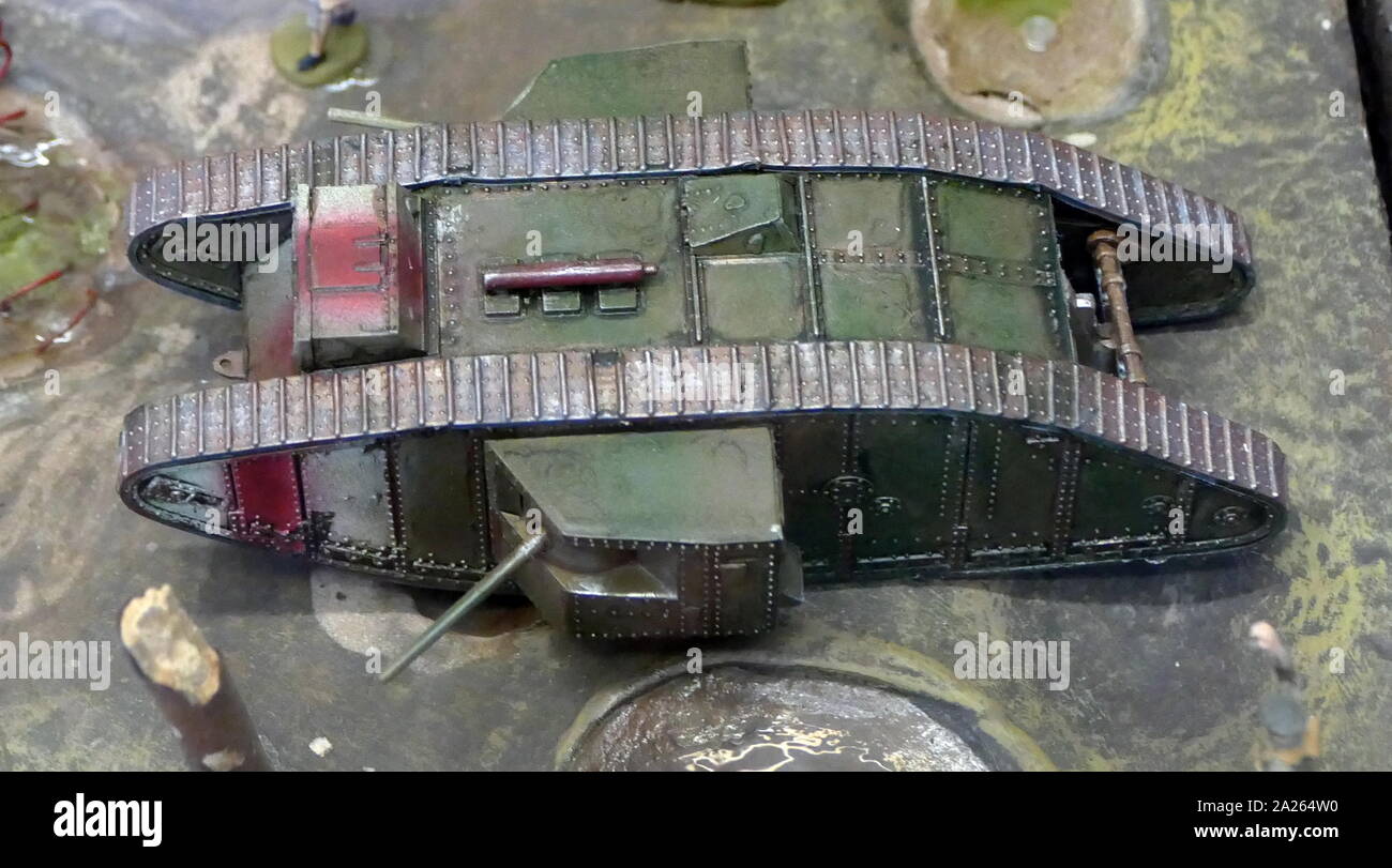 Scale model depicting tank warfare in World War One 1917 Stock Photo ...