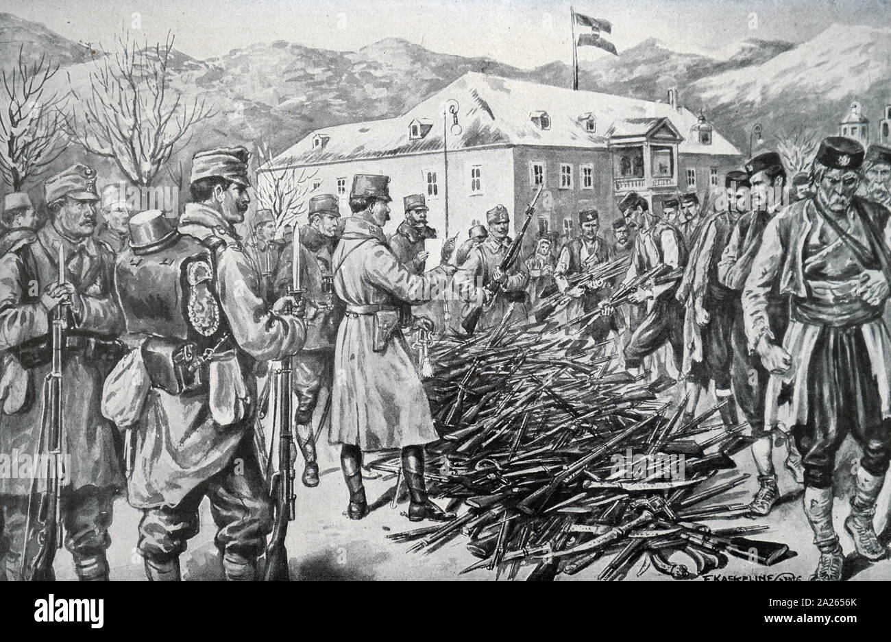 Montenegrin soldiers surrender to Austrian forces 1916. World War One ...