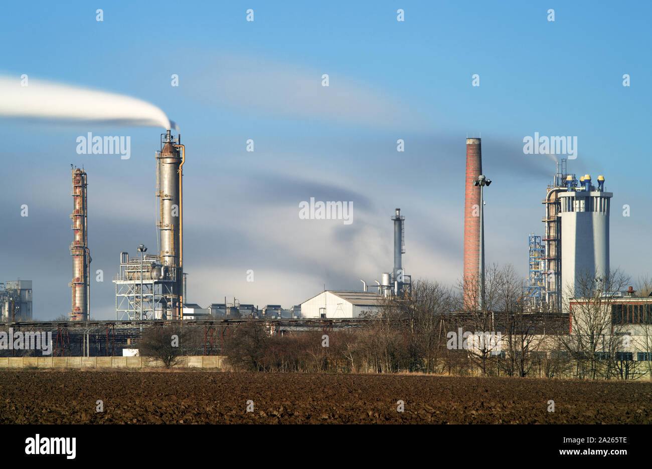 Factory with air pollution Stock Photo - Alamy