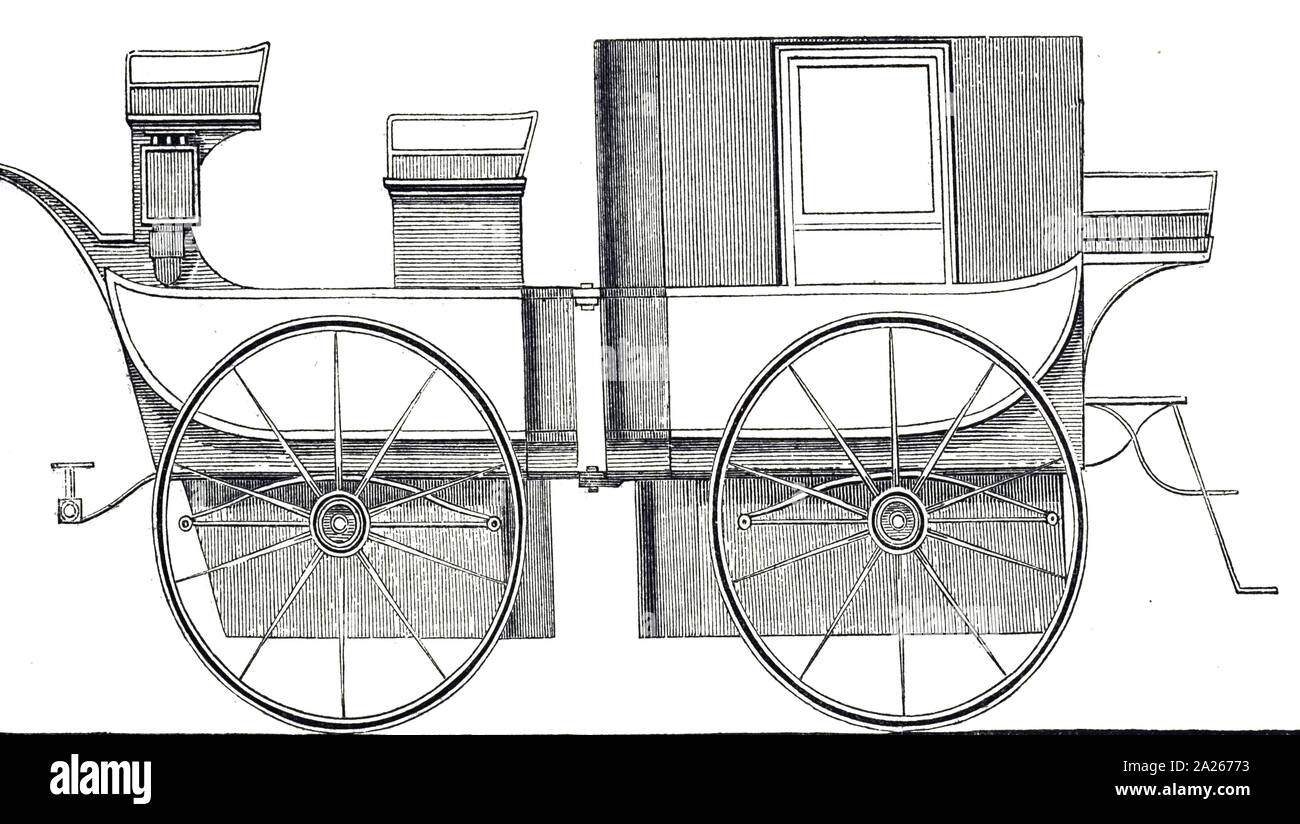 An engraving depicting a mail coach. Dated 19th century Stock Photo - Alamy