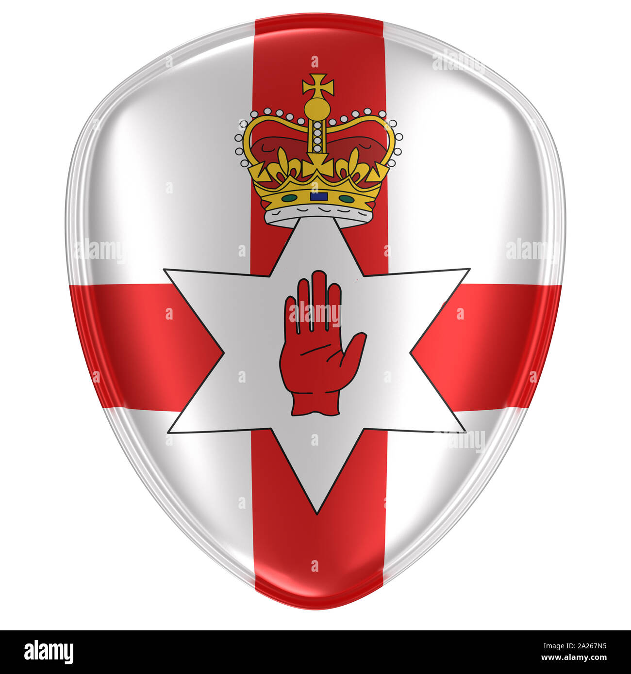 3d rendering of a Northern Ireland flag icon on white background Stock ...