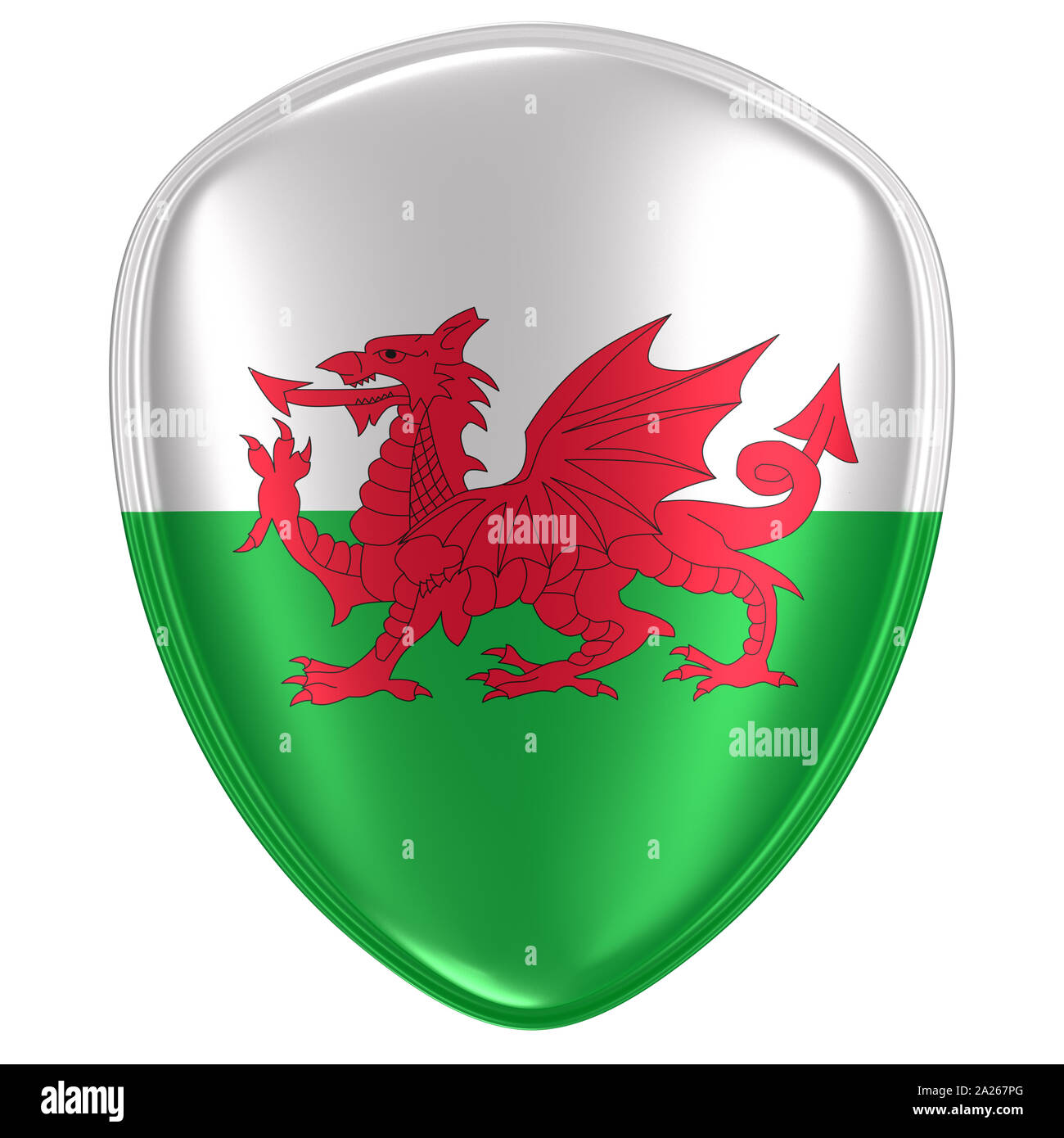 3d rendering of a Wales flag icon on white background Stock Photo - Alamy