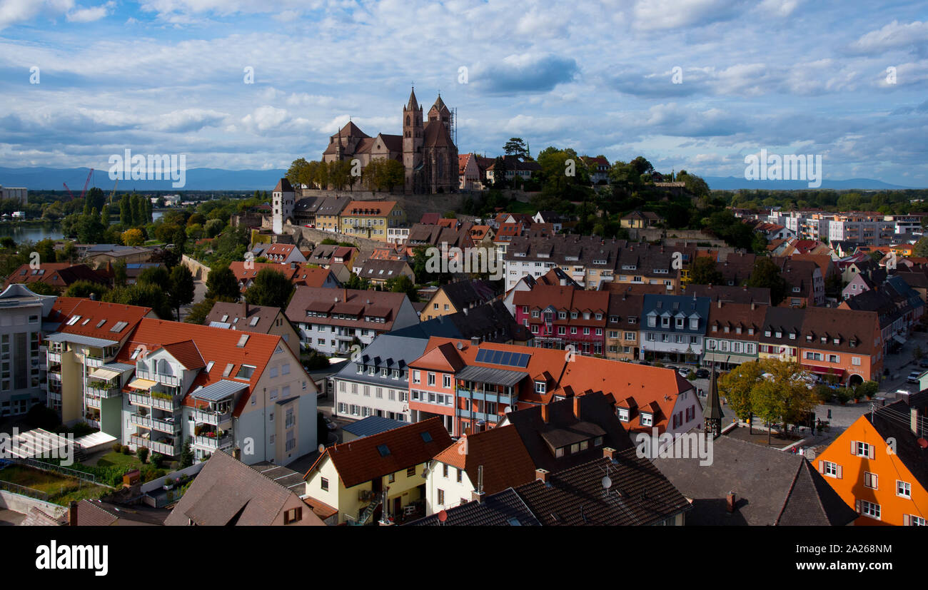 Beautiful village Breisach am Rhein in the Kaiserstuhl area in germany ...