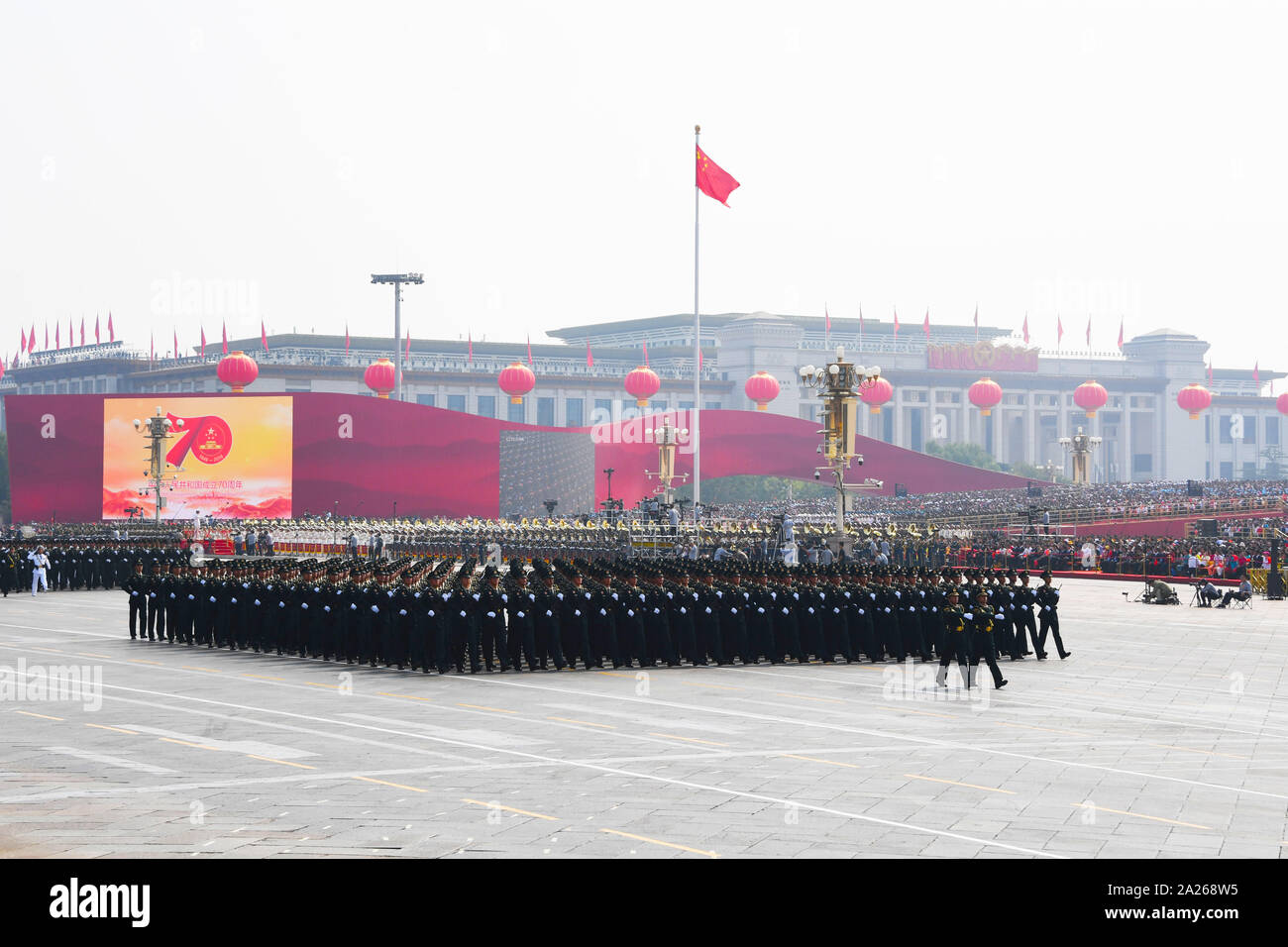 Beijing, China. 1st Oct, 2019. A formation of the People's Liberation ...
