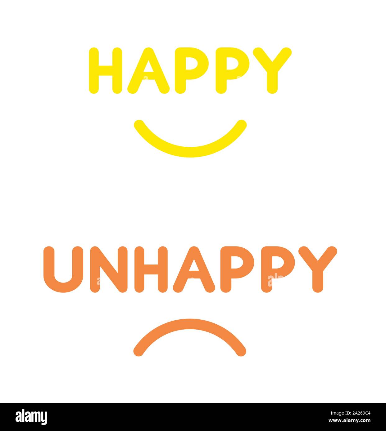 Vector happy and unhappy concept with smiling and sulking mouths. Flat ...