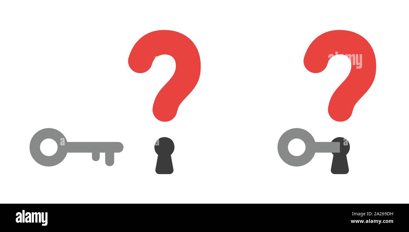 Vector icon set of question mark with keyholes and lock or unlock. Flat ...