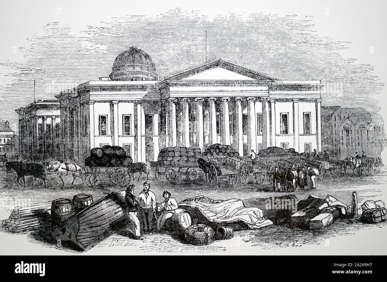 Illustration showing Liverpool's Custom House and Post Office. 1860 ...