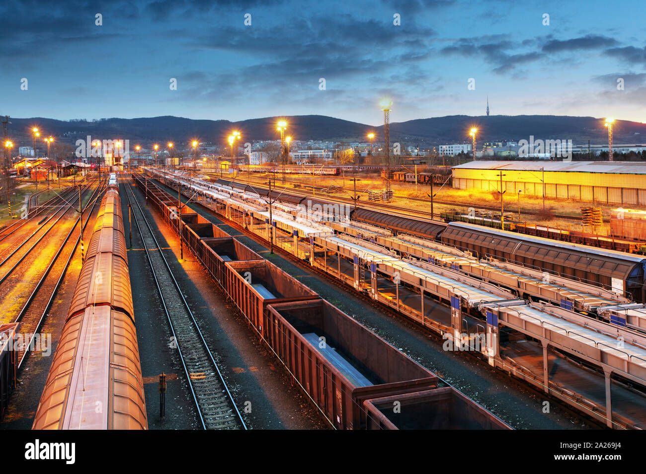 Freight trains - Cargo transportation Stock Photo - Alamy