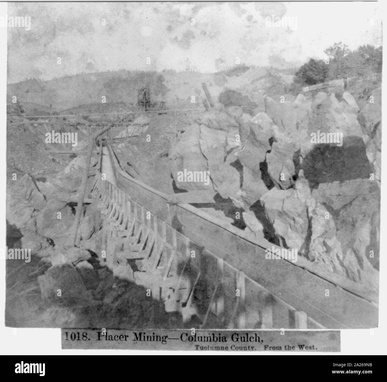 Placer Mining--Columbia Gulch, Tuolumne County - From the West Stock ...