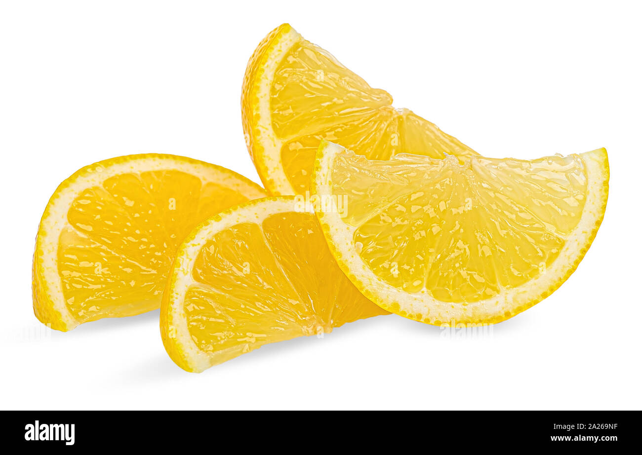 Slice lemon isolated on white with clipping path Stock Photo - Alamy