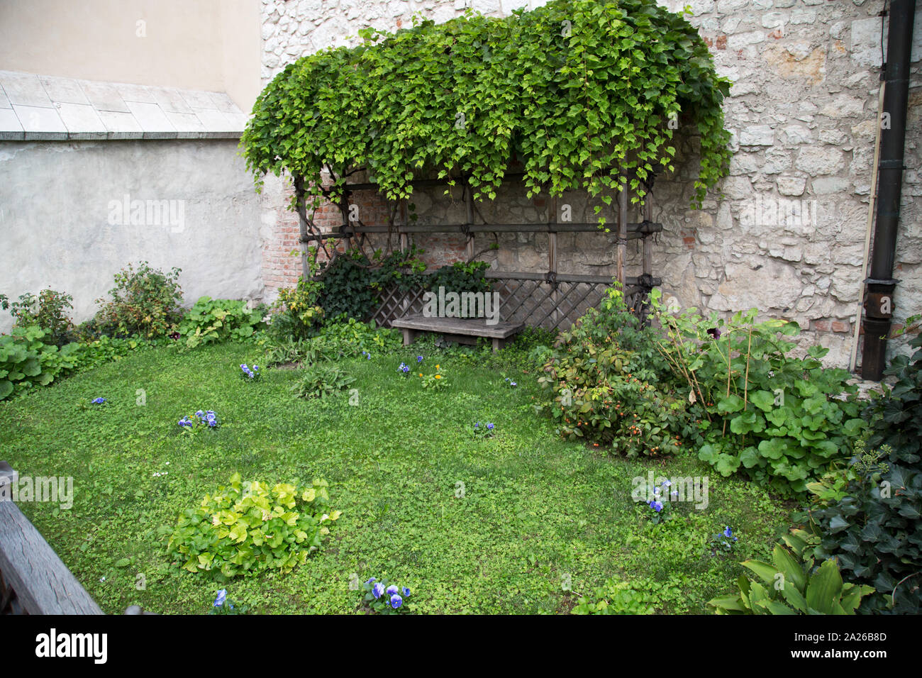 Queen Bona Sforza's gardens (1536), Wawel Castle, Krakow, Poland Stock ...