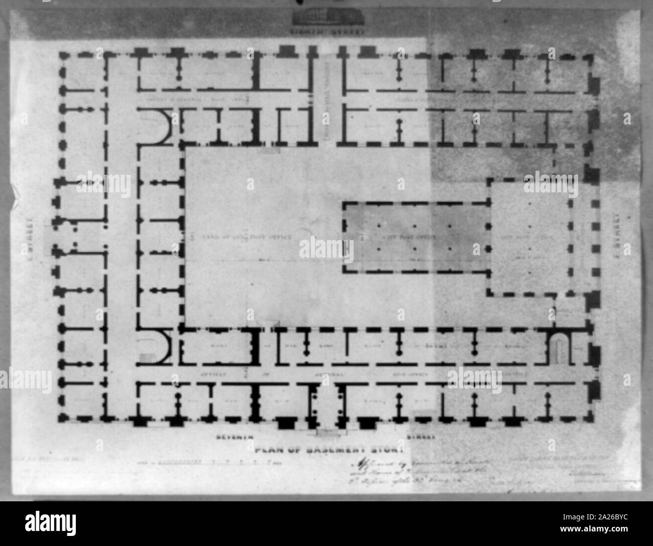 Plan of basement story Stock Photo - Alamy