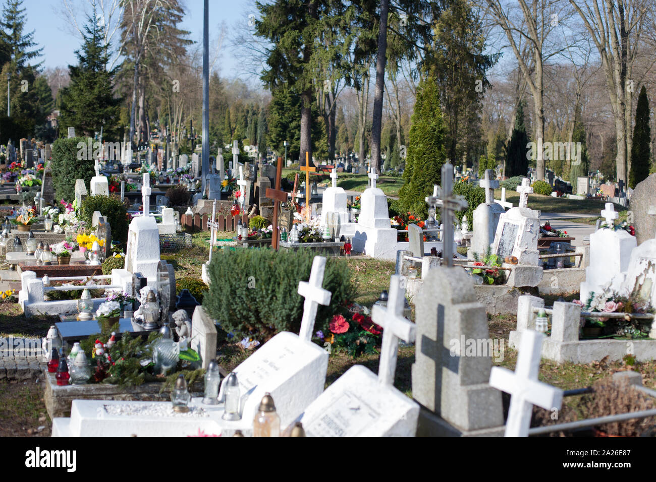 All Souls' Day - cemetery, memory of the dead, prayer and candles Stock ...