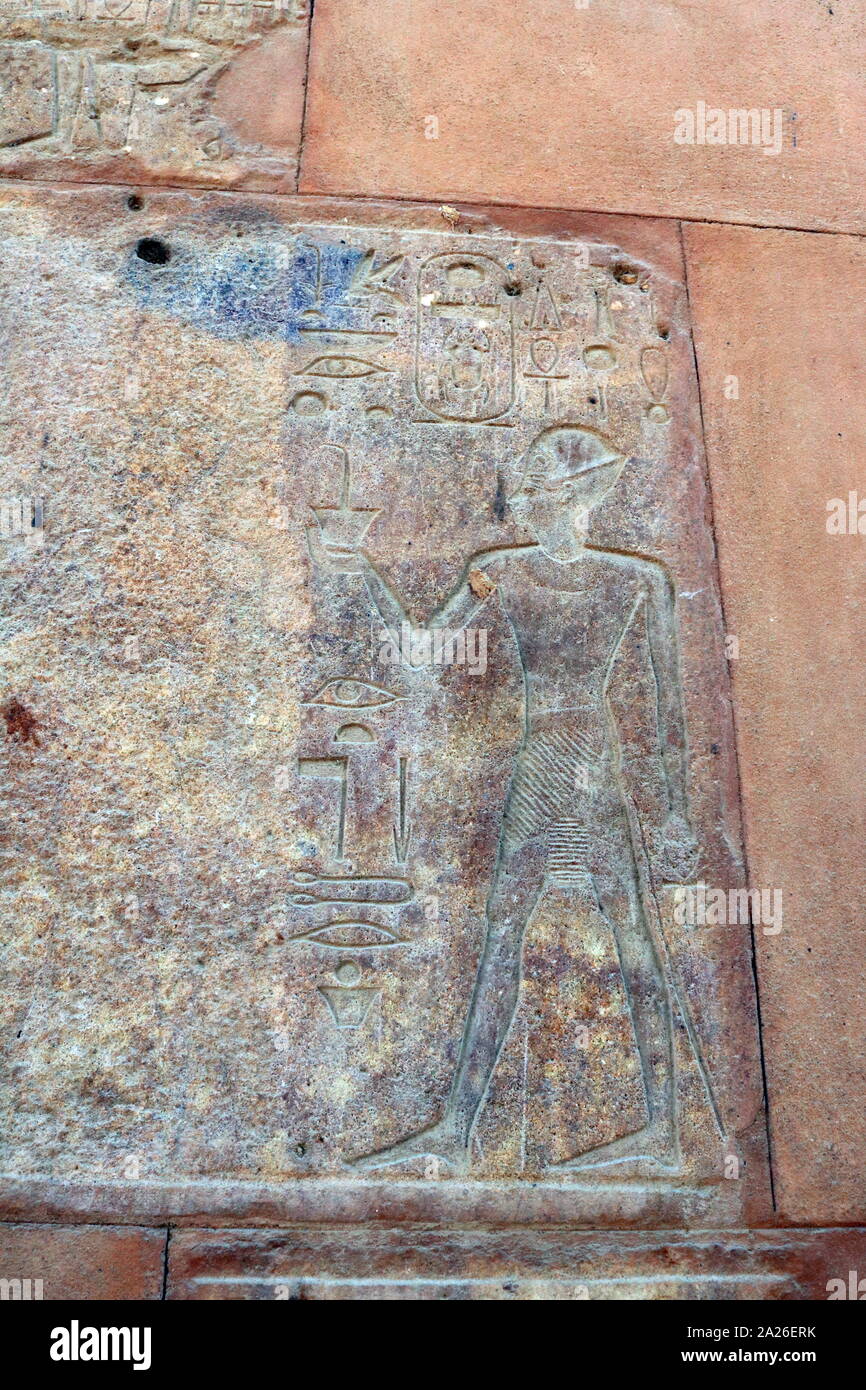 A photograph taken of the Red Chapel of Hatshepsut (the Chapelle Rouge ...