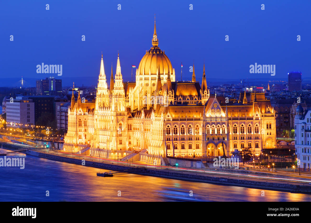 Aerial night skyline budapest hi-res stock photography and images - Alamy