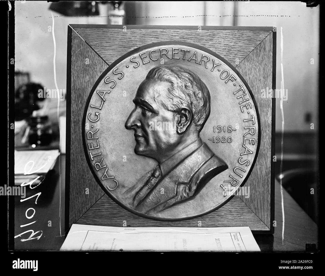 Plaque: Carter Glass, Secretary of the Treasury, 1918-1920 Stock Photo ...