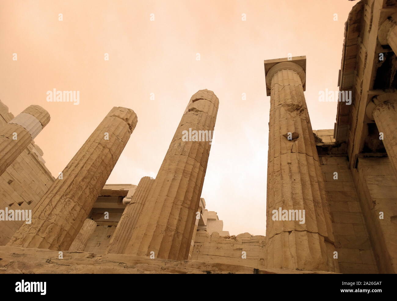 The Acropolis of Athens, including the Parthenon. 5th century BC Stock ...