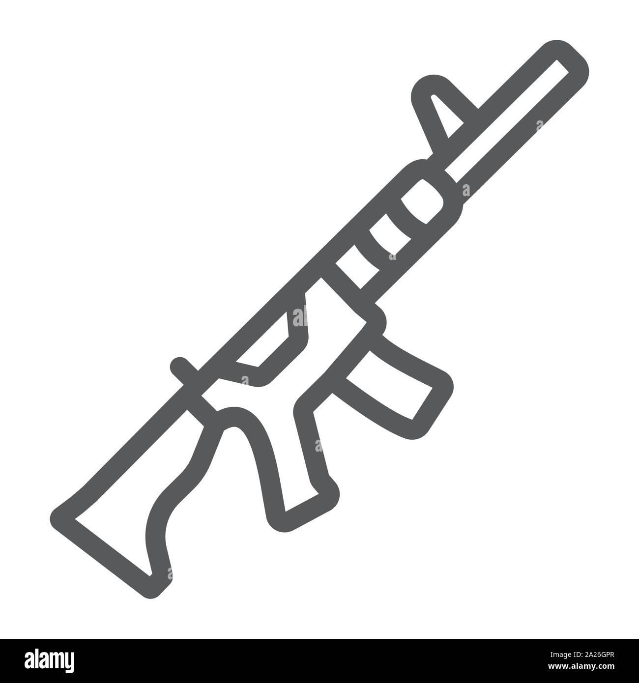M4A1 line icon, rifle and military, automatic machine sign, vector ...