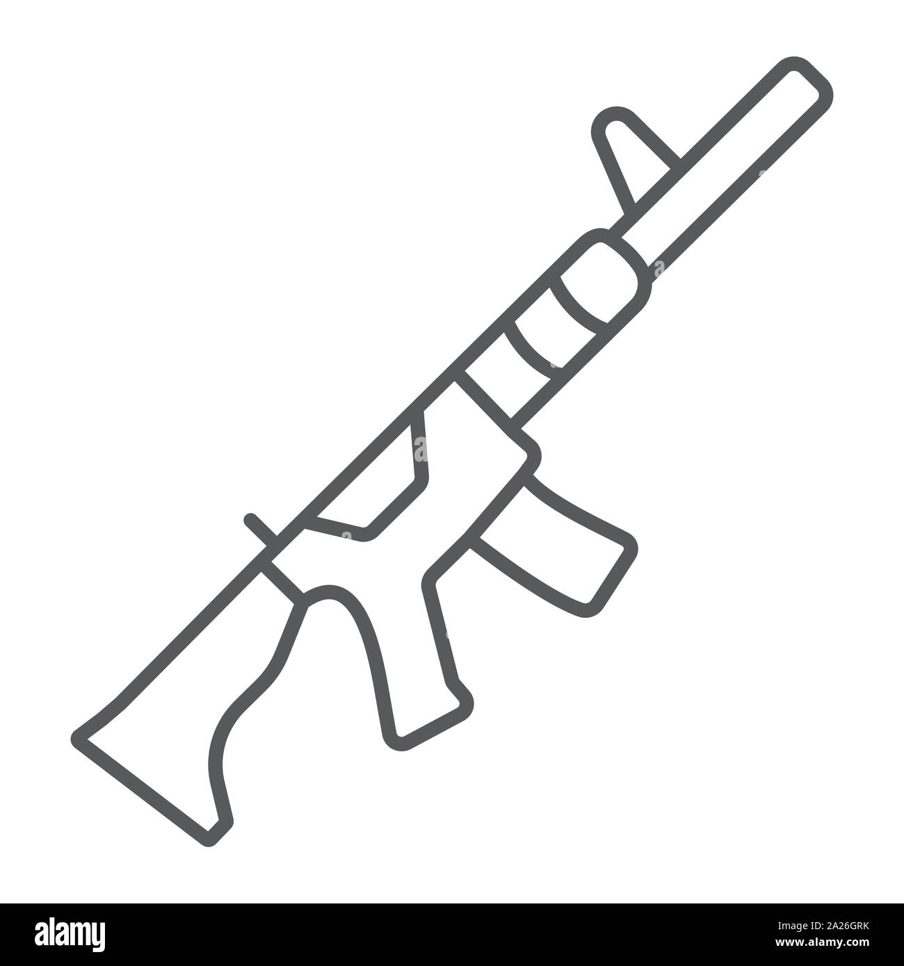 M4A1 thin line icon, rifle and military, automatic machine sign, vector ...