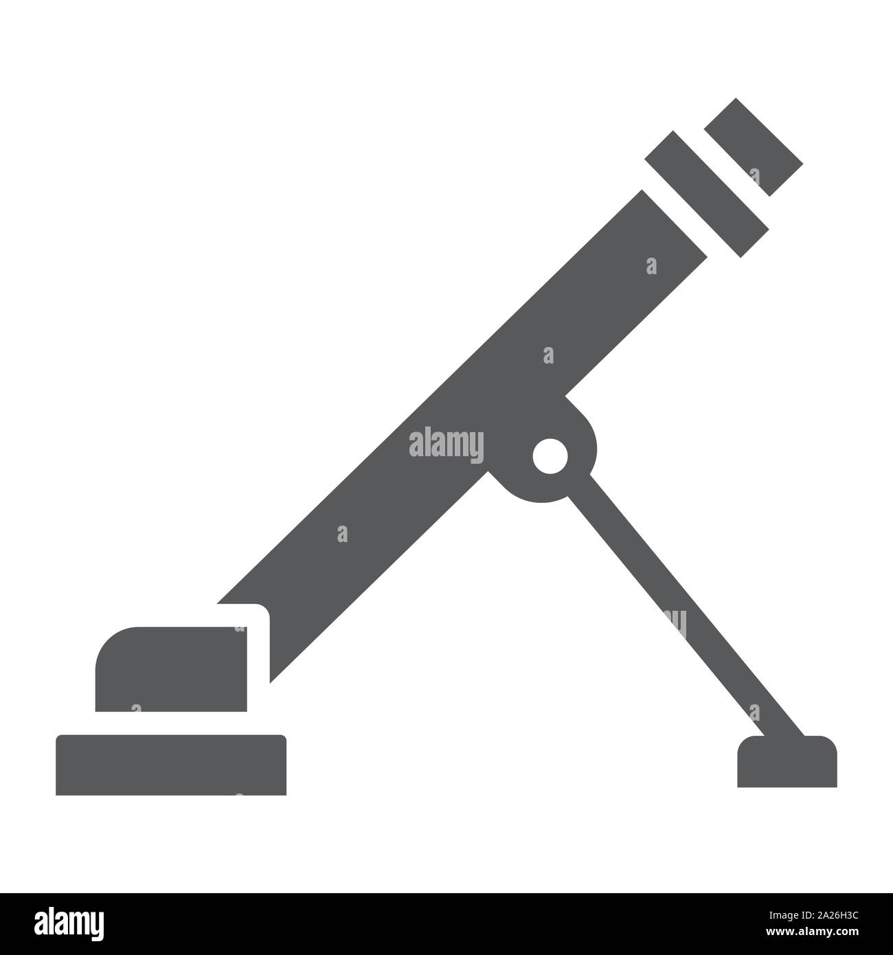 Military mortar glyph icon, army and force, weapon sign, vector ...