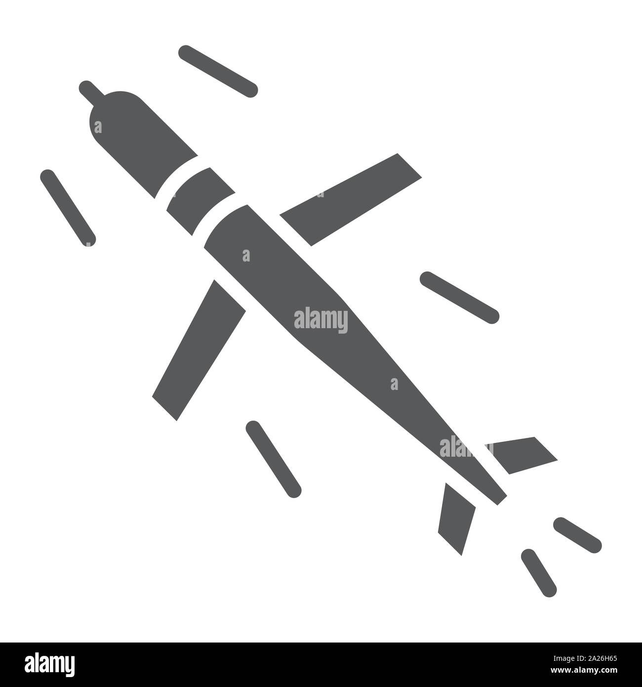 Cruise missile glyph icon, army and force, military bomb sign, vector ...