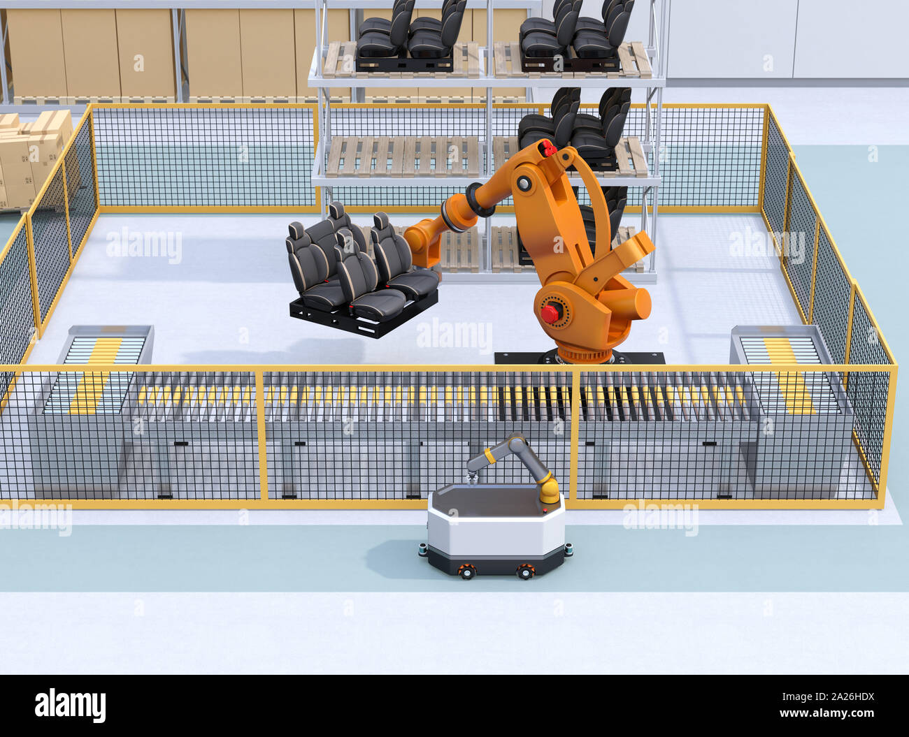 Mobile robots, heavy payload robot cell and CNC machines in smart ...