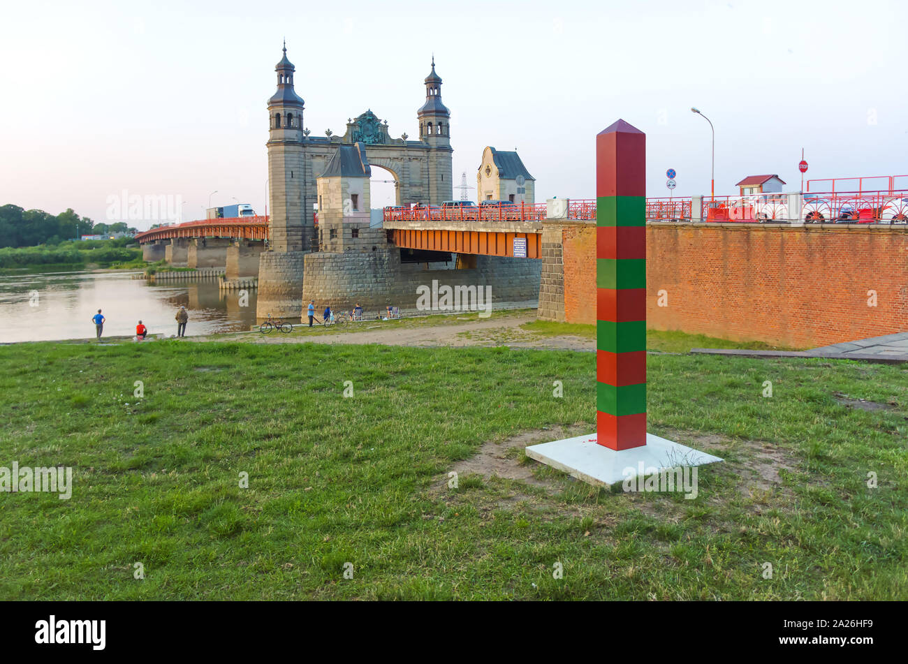 Prussian Queen Louise bridge, border road bridge over the Neman river ...