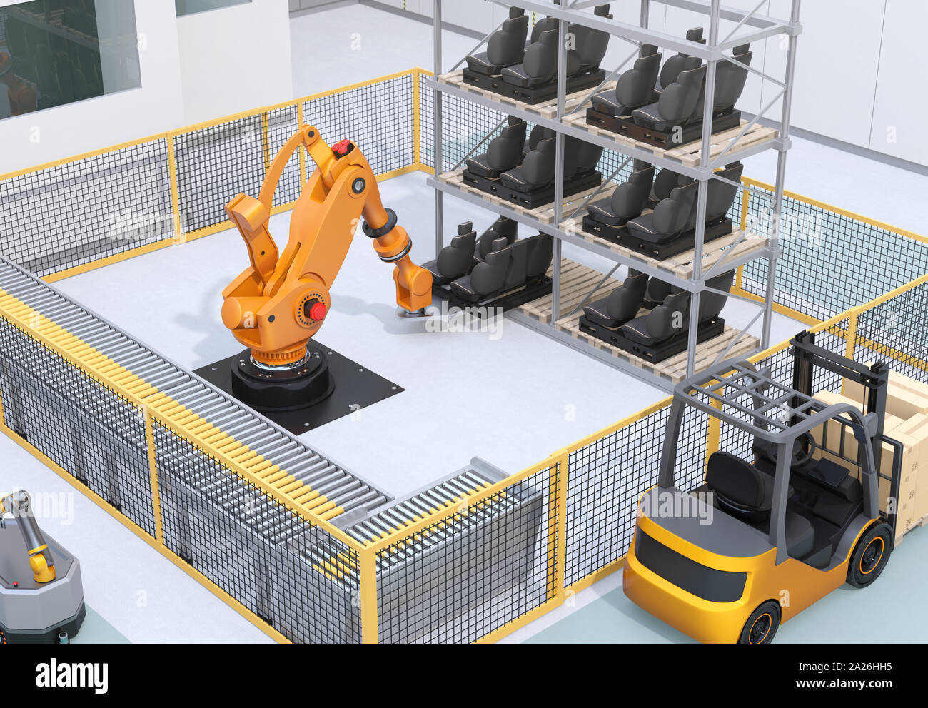 Mobile robots, heavy payload robot cell and CNC machines in smart ...