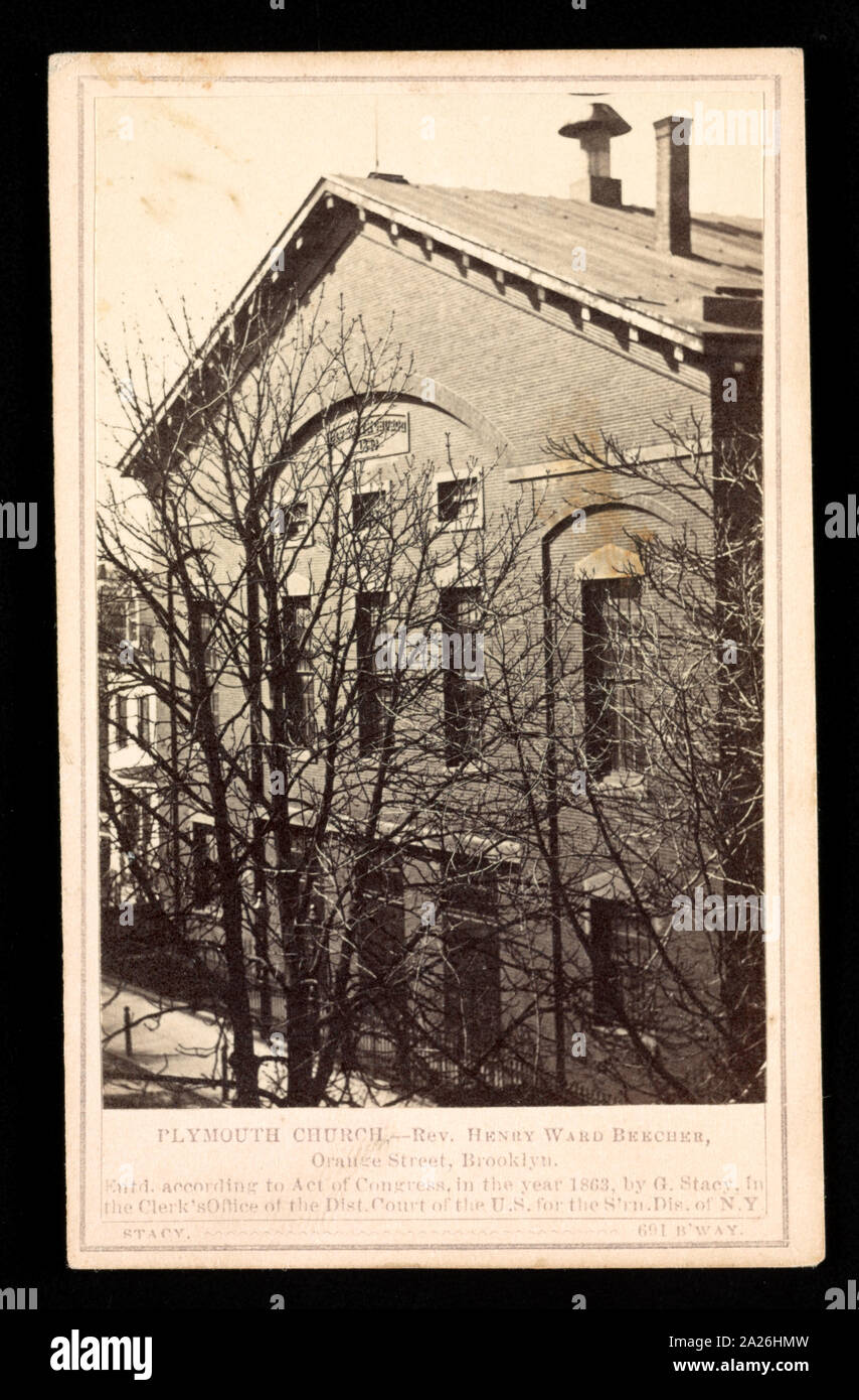 Plymouth Church,--Rev. Henry Ward Beecher, Orange Street, Brooklyn ...