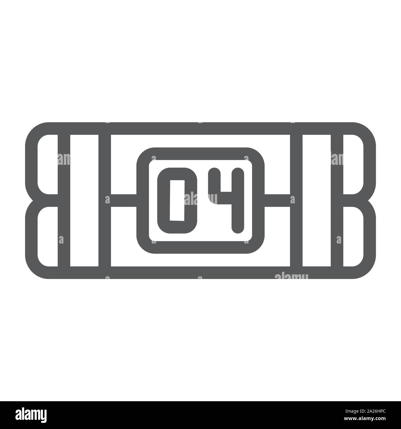 Explosives c4 line icon, army and weapon, detonating bomb sign, vector ...